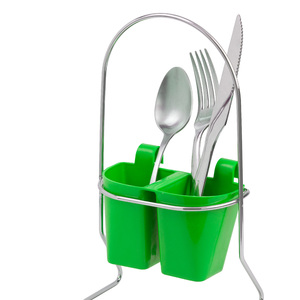 Porta Talher Em Plástico Verde Suporte Em Aço Cromado - Cód 08152 ...