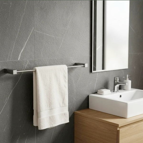 Porta Toalha Simples 62cm Troia Suporte Quadrado Para Banheiro Alto ...