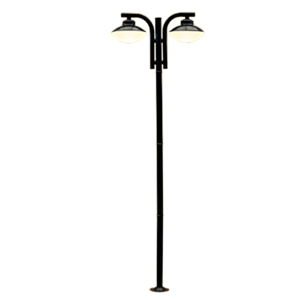 Poste Para Jardim Lunar Preto Vidro Leitoso 2e27 75x216cm P-27/2 ...