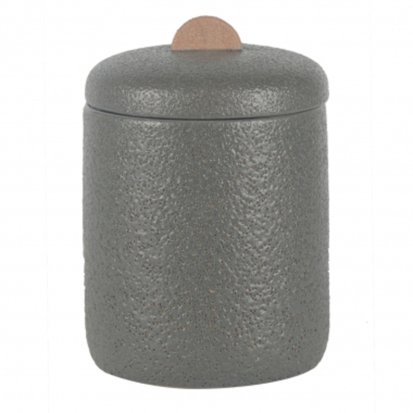 Pote De Ceramica Cinza Com O Puxador Terracota | Leroy Merlin