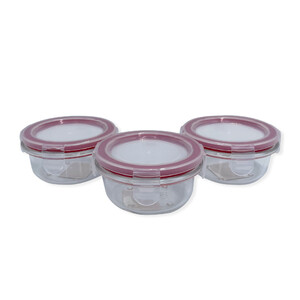 Pote De Vidro Com Tampa Hermética Kit 3 Tigela Vasilha Para Guardar ...
