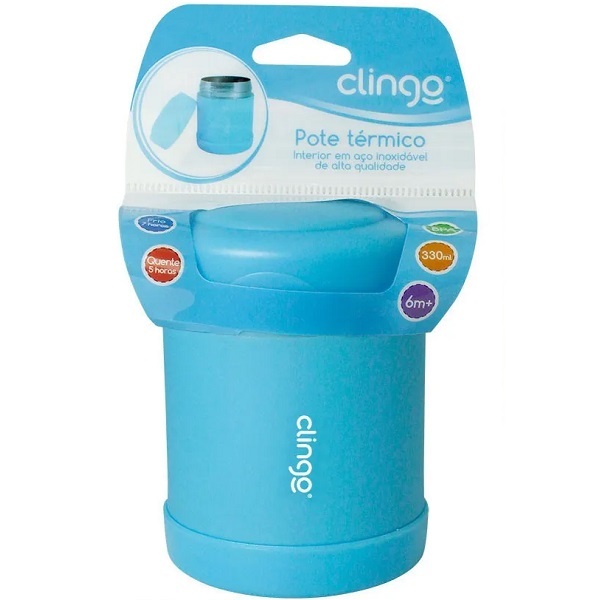 Pote Termico Infantil Interior Aço Inox 330ml Clingo - Azul | Leroy Merlin