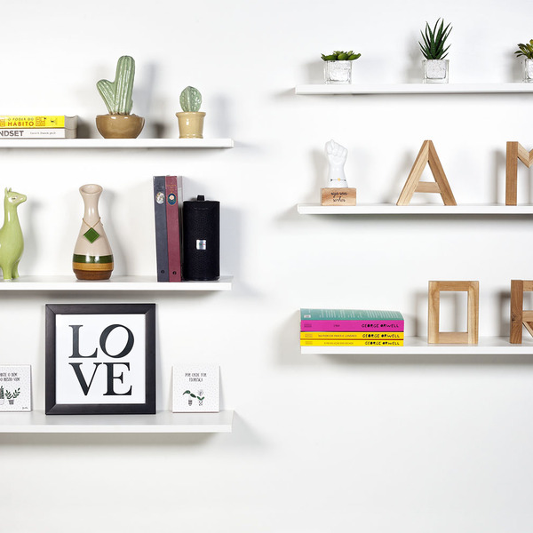 Prateleira Decorativa Parede Mdf Branco 60cm Kit 6 Peças | Leroy Merlin