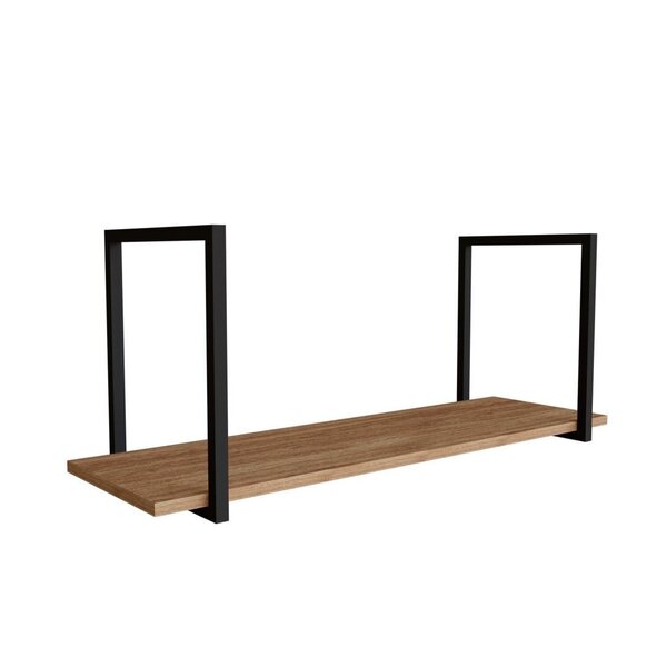 Prateleira Industrial Suspensa Com 1 Tampo Freijó/preto Freijó/preto ...