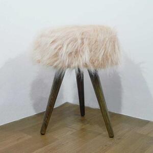 Pufe Detroit Redondo Peludo Rosê Com Pé Palito | Leroy Merlin