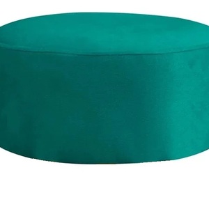 Pufe Luxo Decorativo Redondo Assis Suede Azul Turquesa - Papaléguas ...