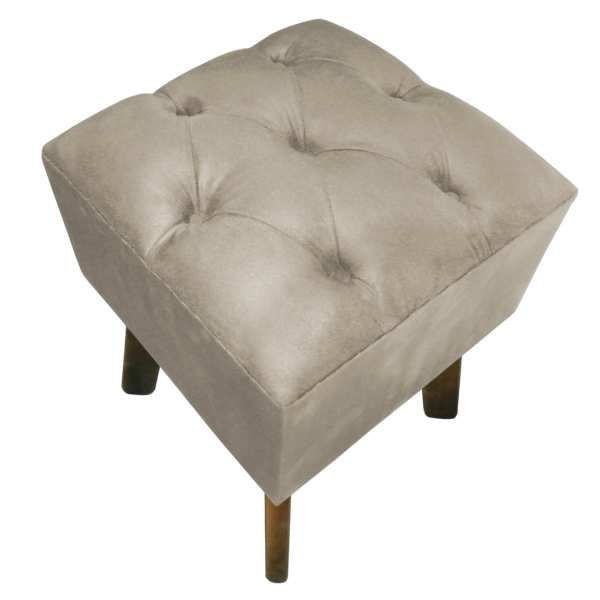 Puff Capitonê Quadrado Suede Liso Bege | Leroy Merlin