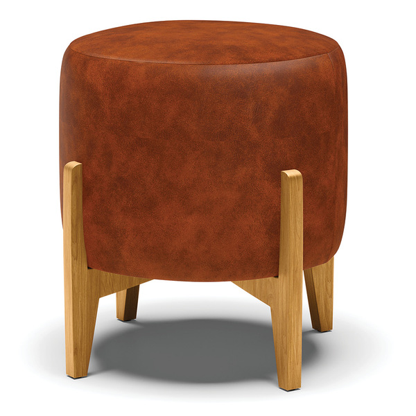 Puff Banqueta Decorativo Base Madeira Stella Sintético Pu Nozes D03 - D'rossi | Leroy Merlin