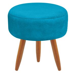 Puff Banqueta Decorativo Classic Redondo Suede Azul Turquesa | Leroy Merlin