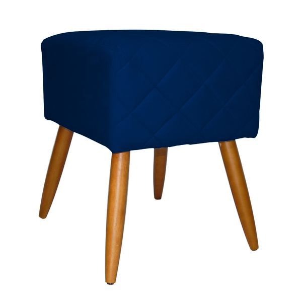 Puff Banqueta Isabela Em Tressê Pés Palito Suede Azul Marinho - Ds ...