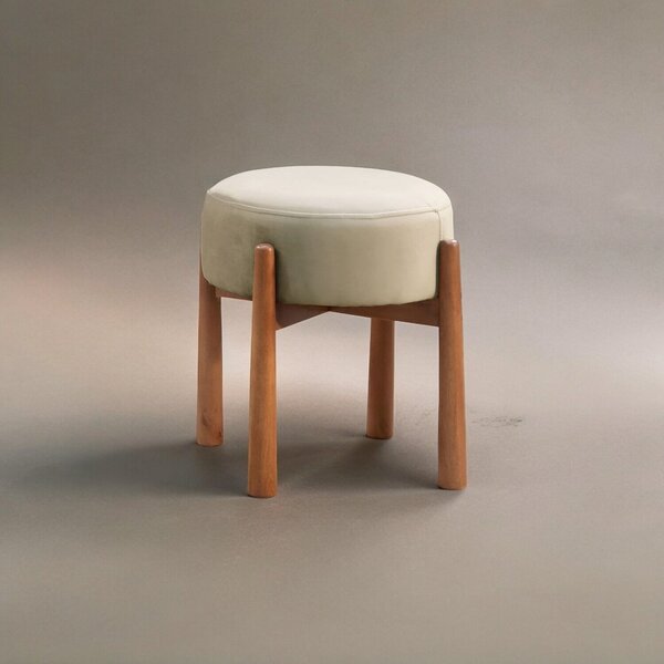 Puff Banqueta Lotus Luxo Madeira Maciça Bege | Leroy Merlin