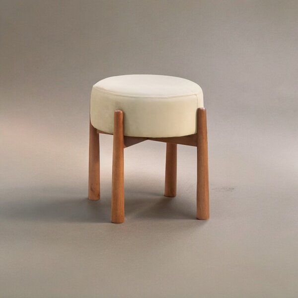 Puff Banqueta Lotus Luxo Madeira Maciça Bege Claro | Leroy Merlin