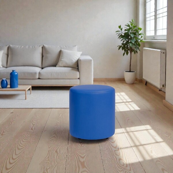 Puff Banqueta Redondo Decorativo Pufe Luxuoso Decoração Azul | Leroy Merlin