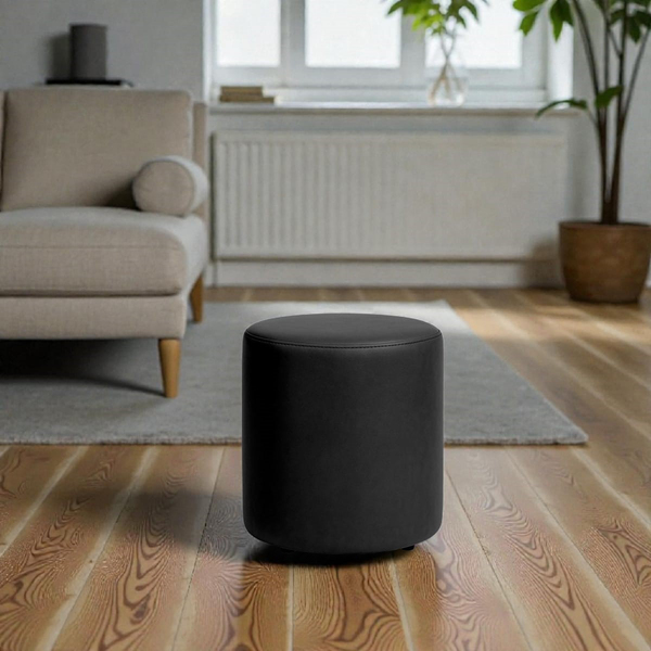 Puff Banqueta Redondo Decorativo Pufe Luxuoso Decoração Preto | Leroy ...