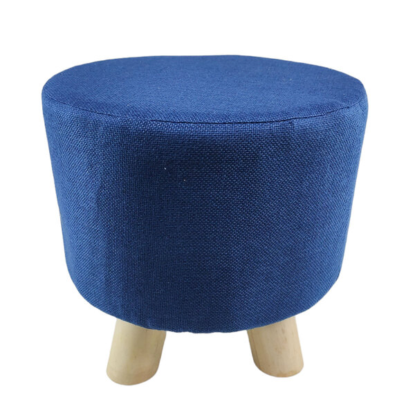 Puff Banquinho Banqueta Banco Redondo Pes De Madeira Apoio Suporte ...