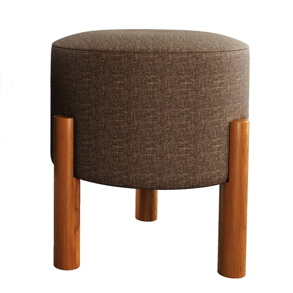 Puff Banquinho Decor Theo Marrom Pés Madeira Lm Moveis | Leroy Merlin