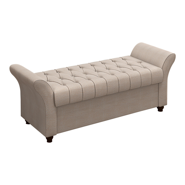 Puff Baú 140cm Charles Linho Bege - Sallar Home | Leroy Merlin