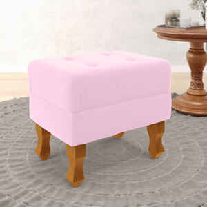 Puf, Puff Para Sala Redondo Pé Palito Suede Rosa Bebê | Leroy Merlin