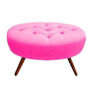 Puff Classic Oval Pés Palito Capitonê Suede Rosa Barbie – D'rossi ...