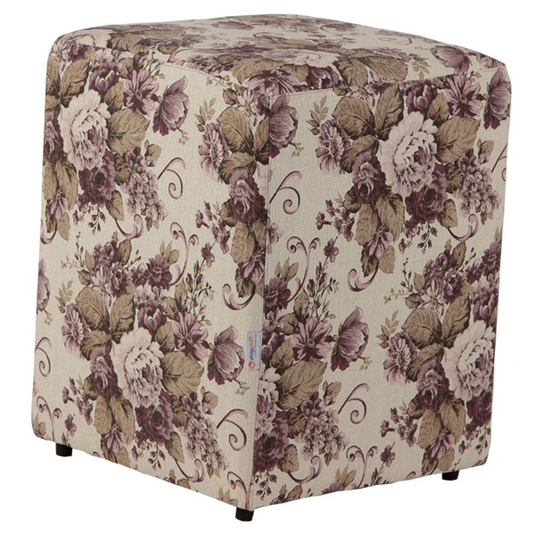 Puff Quadrado Cubo Linho Floral Roxo | Leroy Merlin