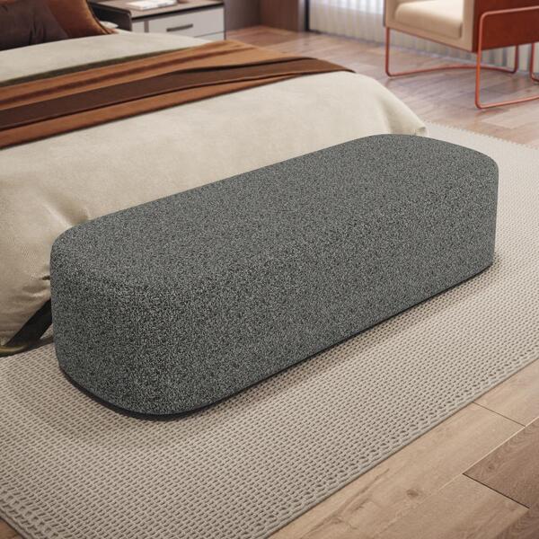 Puff Decorativo Orgânico Para Living Quarto 140cm Doha W01 Linho Mescla ...