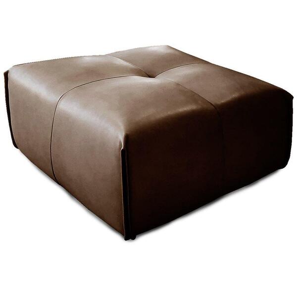 Puff Decorativo Quadrado Filadélfia T02 Couro Marrom | Leroy Merlin
