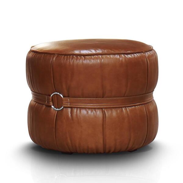 Puff Decorativo Redondo Drum De Couro - Pr Móveis | Leroy Merlin