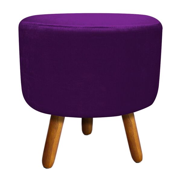 Puff Dora Redondo Acetinado Roxo - D'rossi | Leroy Merlin