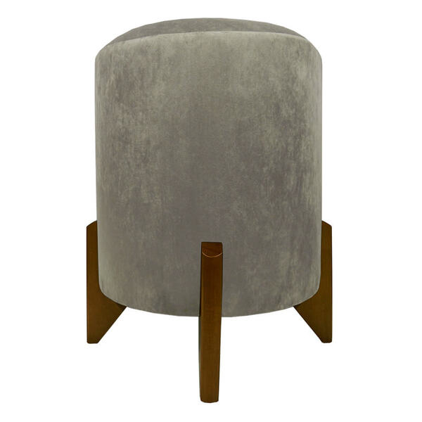 Puff Evo Redondo Peach Veludo Prata Pequeno 35cm De Diâmetro | Leroy Merlin