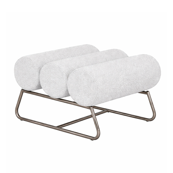 Puff Flow Base Titânio Bouclé Cinza - Sallar Home | Leroy Merlin