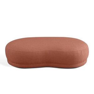 Puff Organico Para Sala De Estar Boucle Judi Laranja Terracota ...