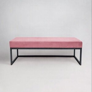 Puff Para Quarto 140x40cm Veludo Ted Rosa/preto Rosa /preto | Leroy Merlin