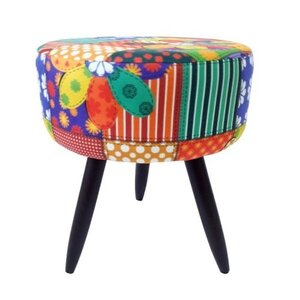 Puff Puf Pufe Luxo Redondo Decorativo Given Suede Patchwork - Tf ...