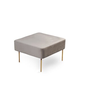 Puff Quadrado 60cm Com Pés Em Ferro Bege/dourado | Leroy Merlin