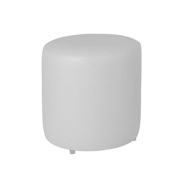 Puff Redondo 40cm X 40cm X 40cm Diametro Courino Sem Rodizios Branco ...