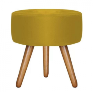 Puff Redondo Bali Decorativo Suede Amarelo | Leroy Merlin