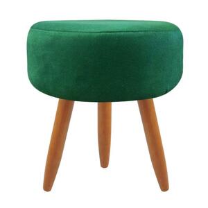 Puff Redondo Decorativo Sala De Estar Suede Verde Militar | Leroy Merlin