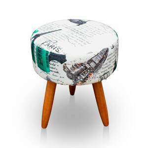 Puff Redondo Estampado Para Sala E Quarto Suede Paris - Jylcrom | Leroy ...