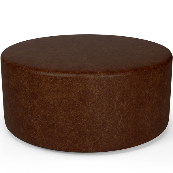 Puff Redondo Orgânico Para Living 90cm Lola W01 Couríssimo Marrom ...