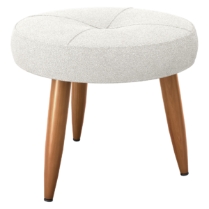 Puff Redondo Para Sala Davi Boucle Bege | Leroy Merlin