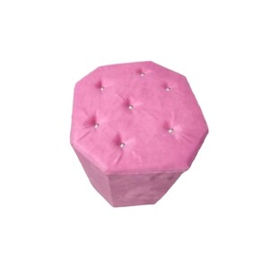 Puff Rosa 48x33cm Hexagonal Decorativo Personalizado Lindo | Leroy Merlin