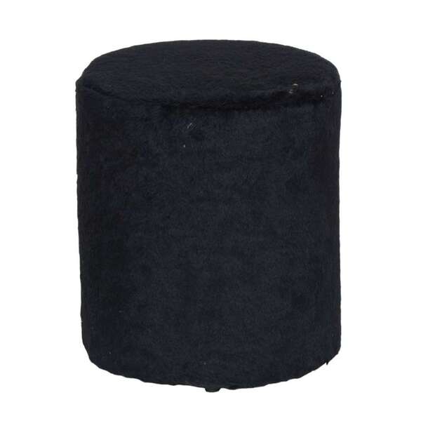 Puff Round Pelúcia Preto | Leroy Merlin