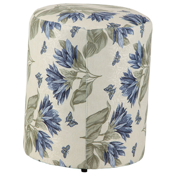 Puff Redondo Round Jacguard Floral Azul I | Leroy Merlin