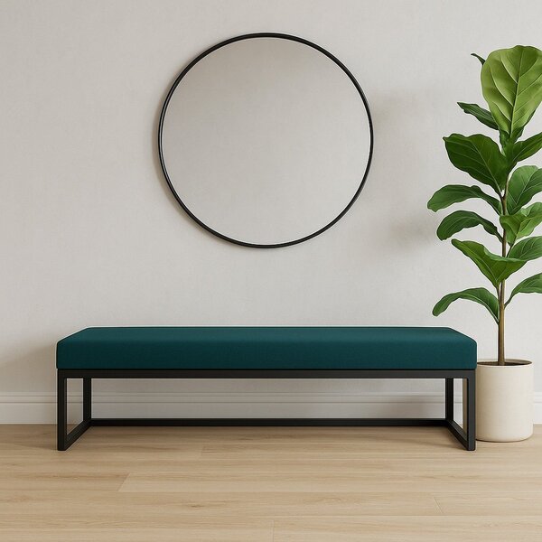Puff Ted 100 Cm Base Linho Azul/preto Linho Azul/preto | Leroy Merlin
