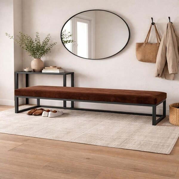 Puff Ted 160 Cm Base Preta Veludo Marrom/preto Marrom/preto | Leroy Merlin
