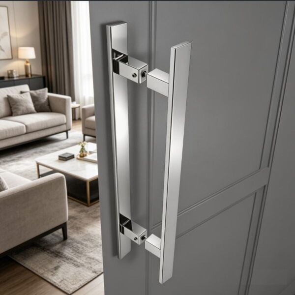 Puxador De Porta Aço Inox Alto Brilho 60Cm Grego Metal Para Portas ...