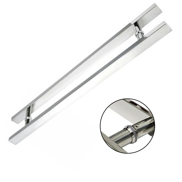 Puxador De Porta Inox 1 Metro E 20cm Retangular Cromada Area Externa ...