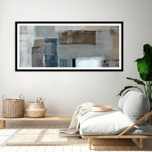 Quadro Com Moldura Chanfrada Abstrato Cinza E Bege | Leroy Merlin
