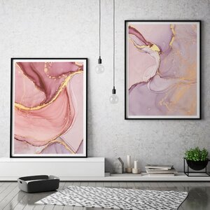 Quadro Com Moldura Chanfrada Abstrato Rose | Leroy Merlin