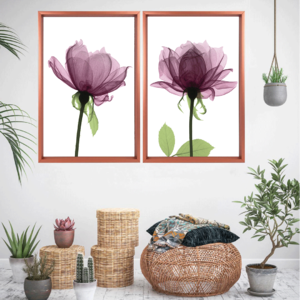 Quadro Com Moldura Chanfrada Flores Roxas | Leroy Merlin